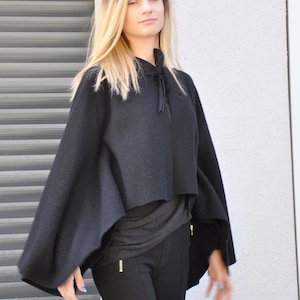 Black Cape Coat/jacket for Women/handmade Cape/cape Jacket Black Cape Coat/jacket for Women/handmade Cape/cape Jacket