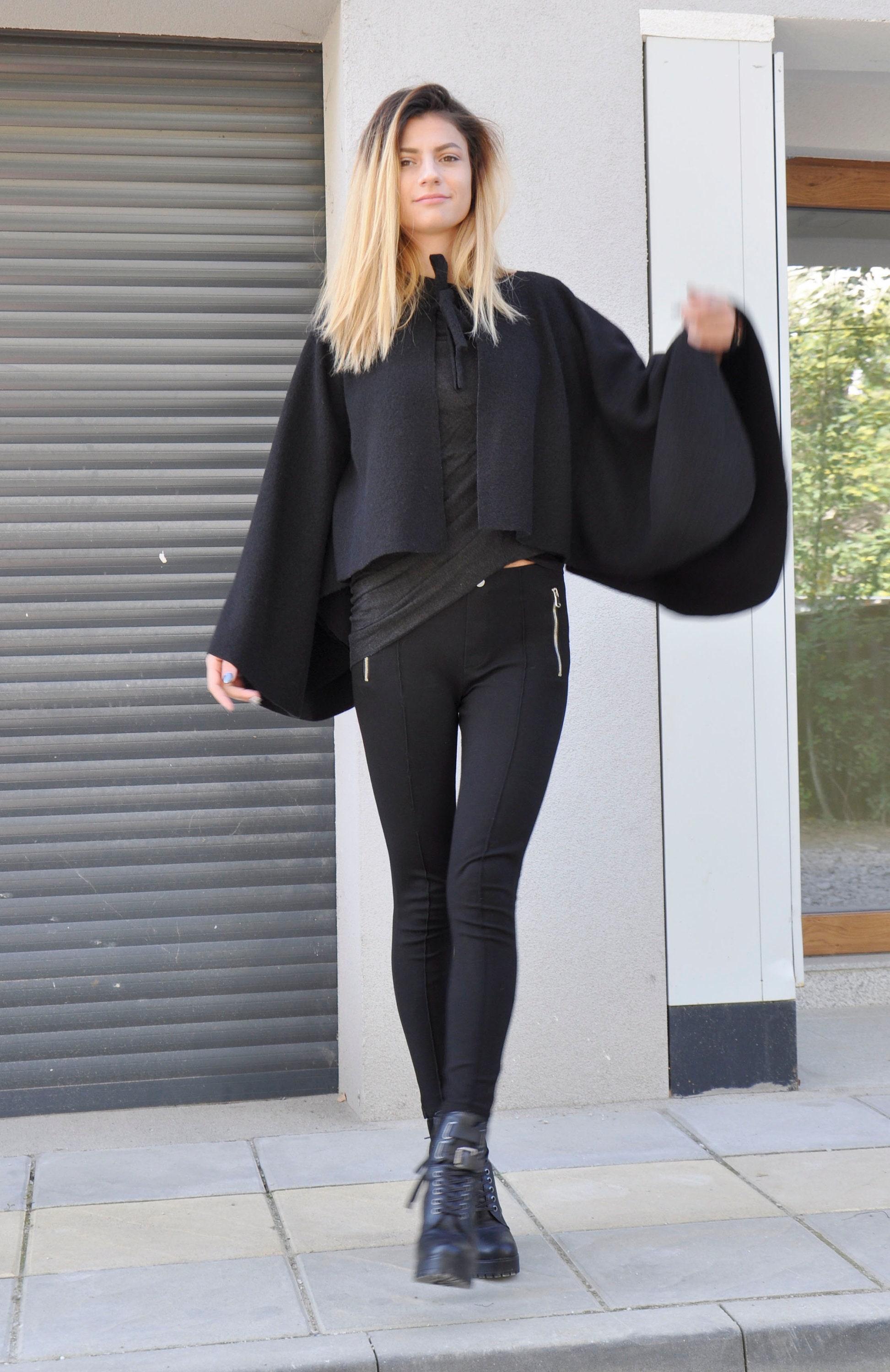 Black Wool Cape Coat for Women, Plus Size Outerwear for Spring - Etsy