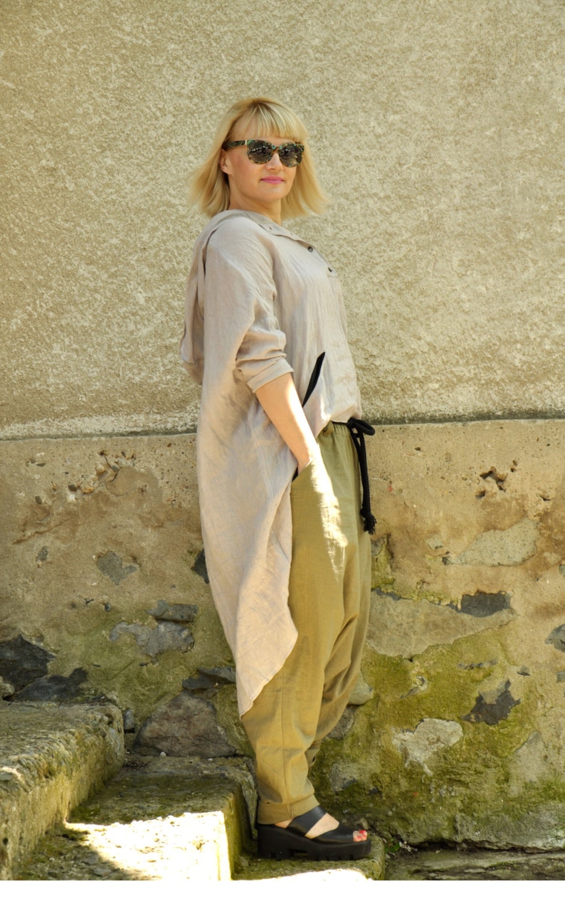 Linen Tunic, Natural Tunic, Beige Tunic, Summer Tunic, Linen Clothing ...