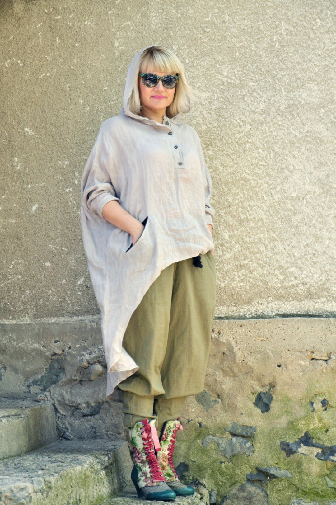Linen Tunic, Natural Tunic, Beige Tunic, Summer Tunic, Linen Clothing ...