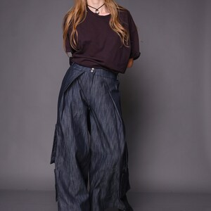 Denim Palazzo Pants, High Waisted Wide Leg Trousers, Maxi Stylish Jeans ...