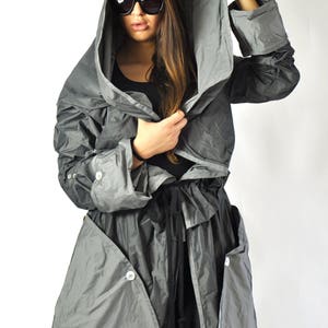Taffeta Jacket, Women Raincoat, Hooded Jacket, Winter Jacket, Plus Size ...