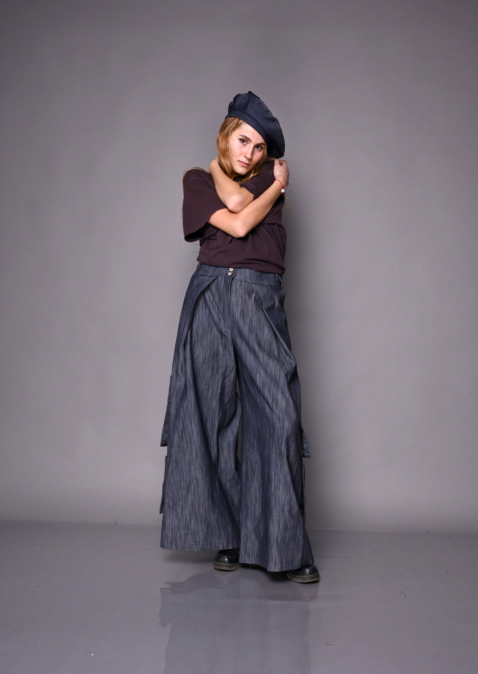 Denim Palazzo Pants, High Waisted Wide Leg Trousers, Maxi Stylish Jeans ...