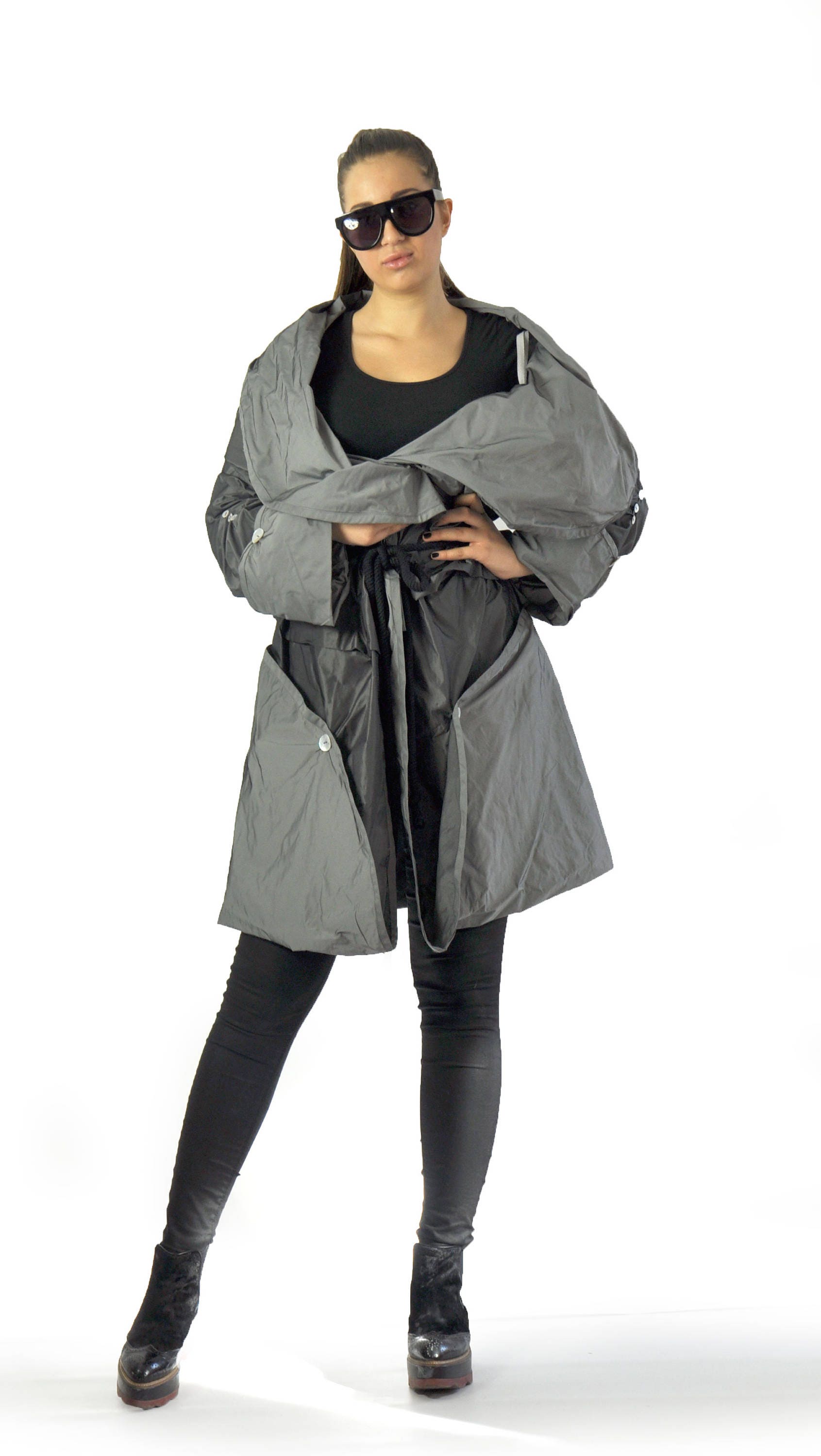 Taffeta Jacket Women Raincoat Hooded Jacket Winter Jacket | Etsy