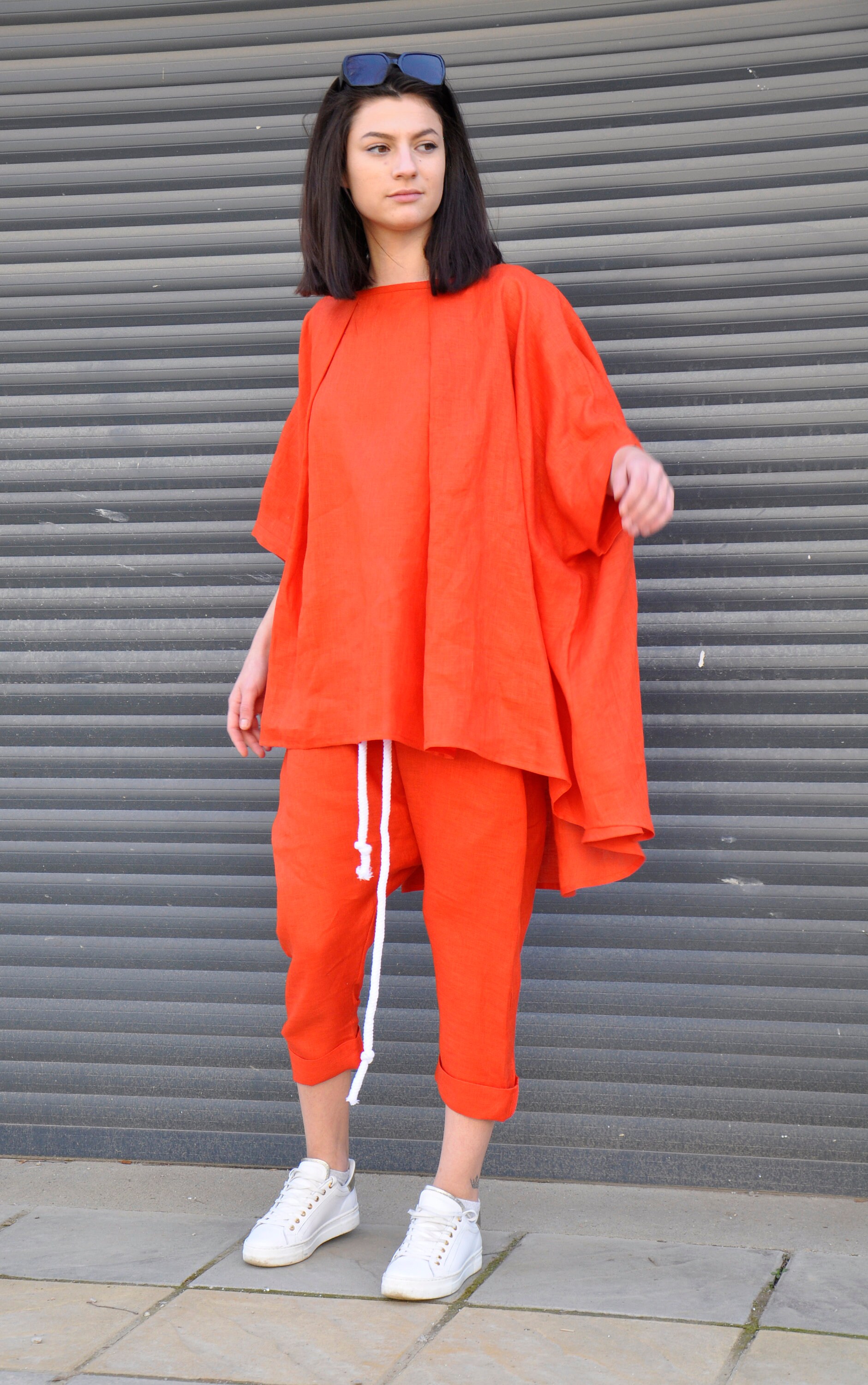 Orange Outfit Linen Set Pants Set Summer Outfit Linen - Etsy