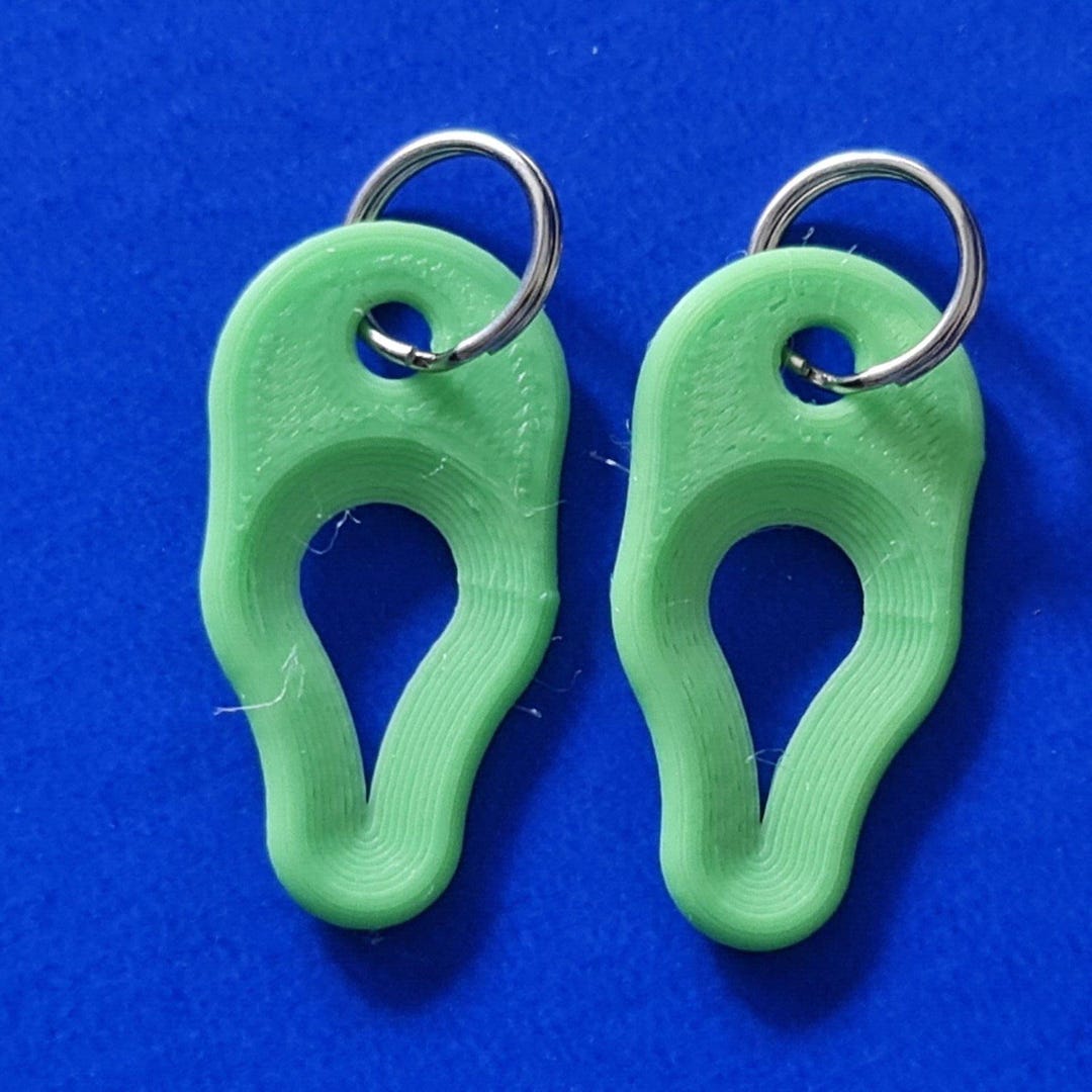 2 X Key Ring Tick Removal Tools Pastel Green PLA Plastic Dog Cat Horse ...