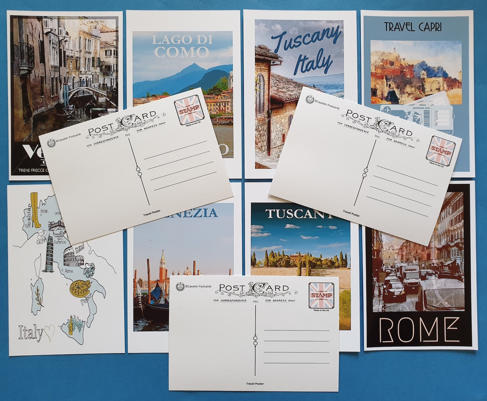 Postcards Set of 11 NEW Stunning Italian Reproduction Travel | Etsy