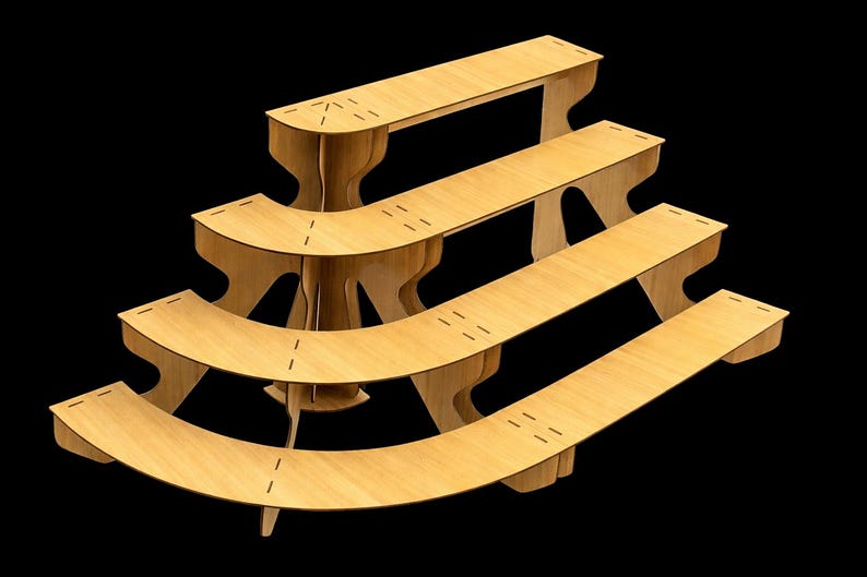 Display Stand 4 Tier MDF Modular Straight & Curved Sets Flat Pack - Etsy