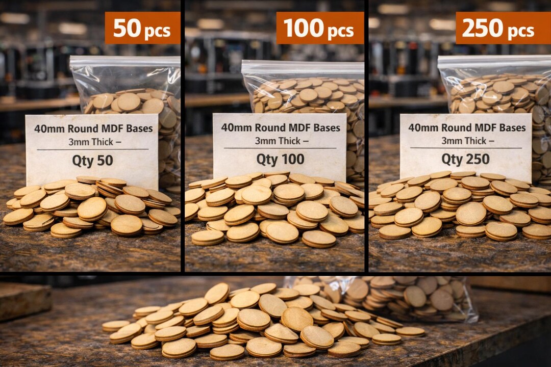40mm Round MDF Bases 3mm Thick Wargaming Miniatures Tabletop Games UK ...