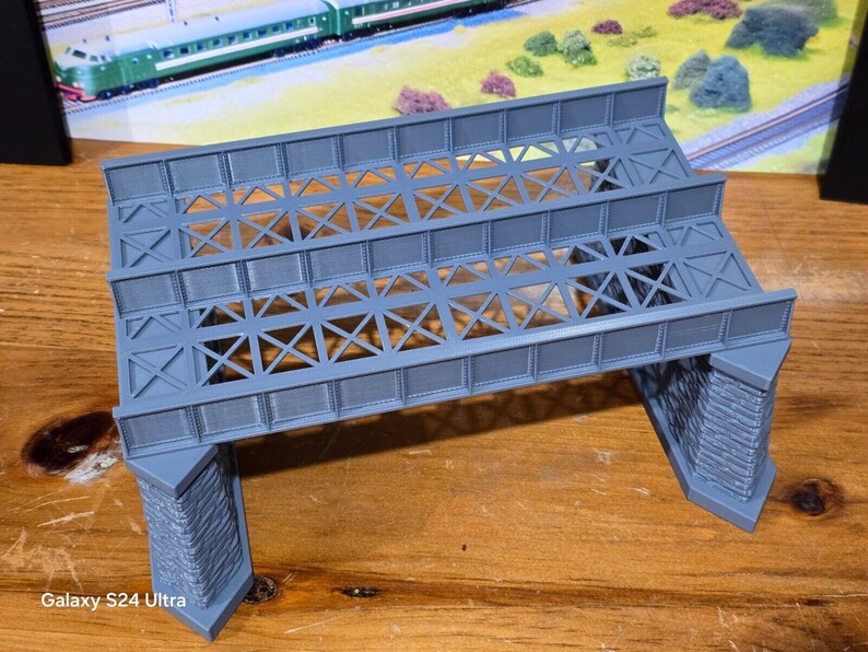 Iron Girder Bridge N Gauge Double Track Model Railway Train Layout 1: ...