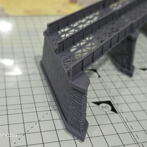 Double Track Iron Girder Bridge Z Gauge 45 Deg Right Skew Model Railway ...