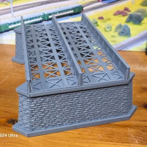 Ho Gauge Double Track Iron Girder Bridge Model Railway Train Layout 1: ...