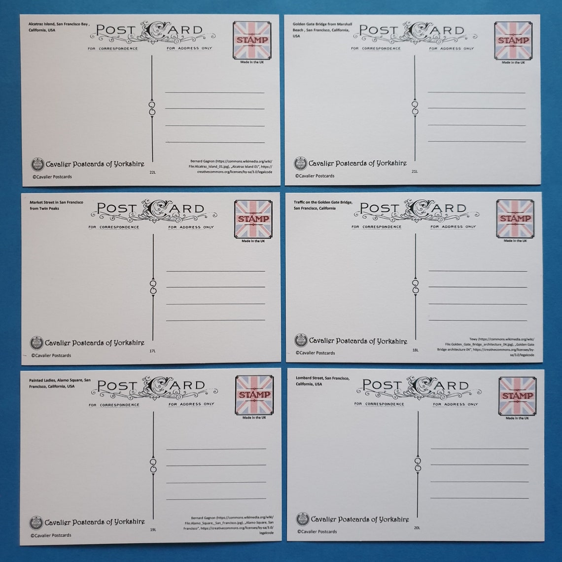 Quality Set of 6 Brand New Glossy Postcards San Francisco | Etsy