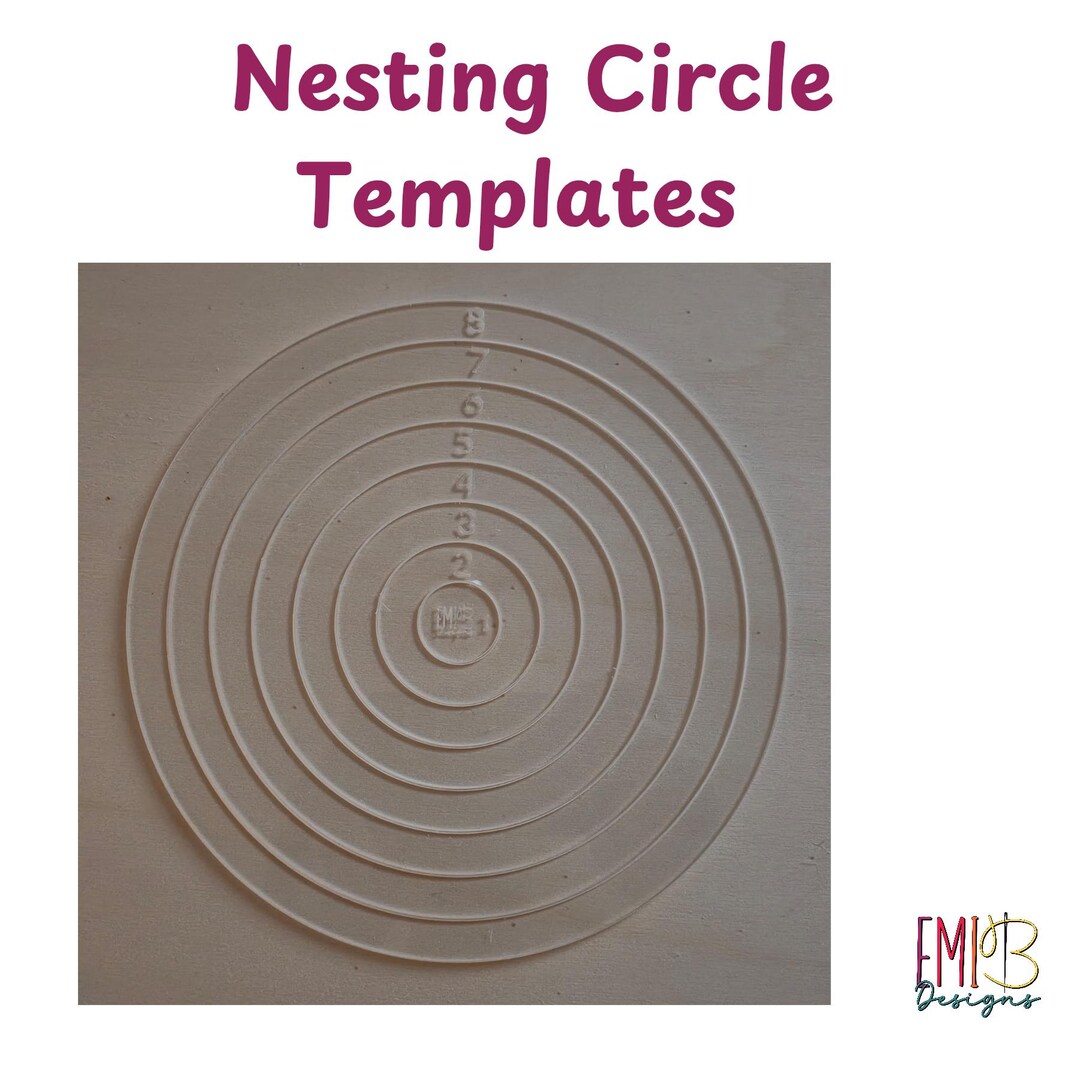 Nesting Circle Acrylic Template. 1-8 Inch Circle Templates - Etsy