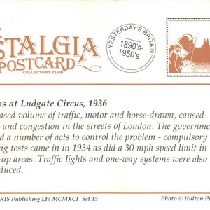 Nostalgia Postcard 1936 Traffic Chaos at Ludgate Circus, London Repro ...