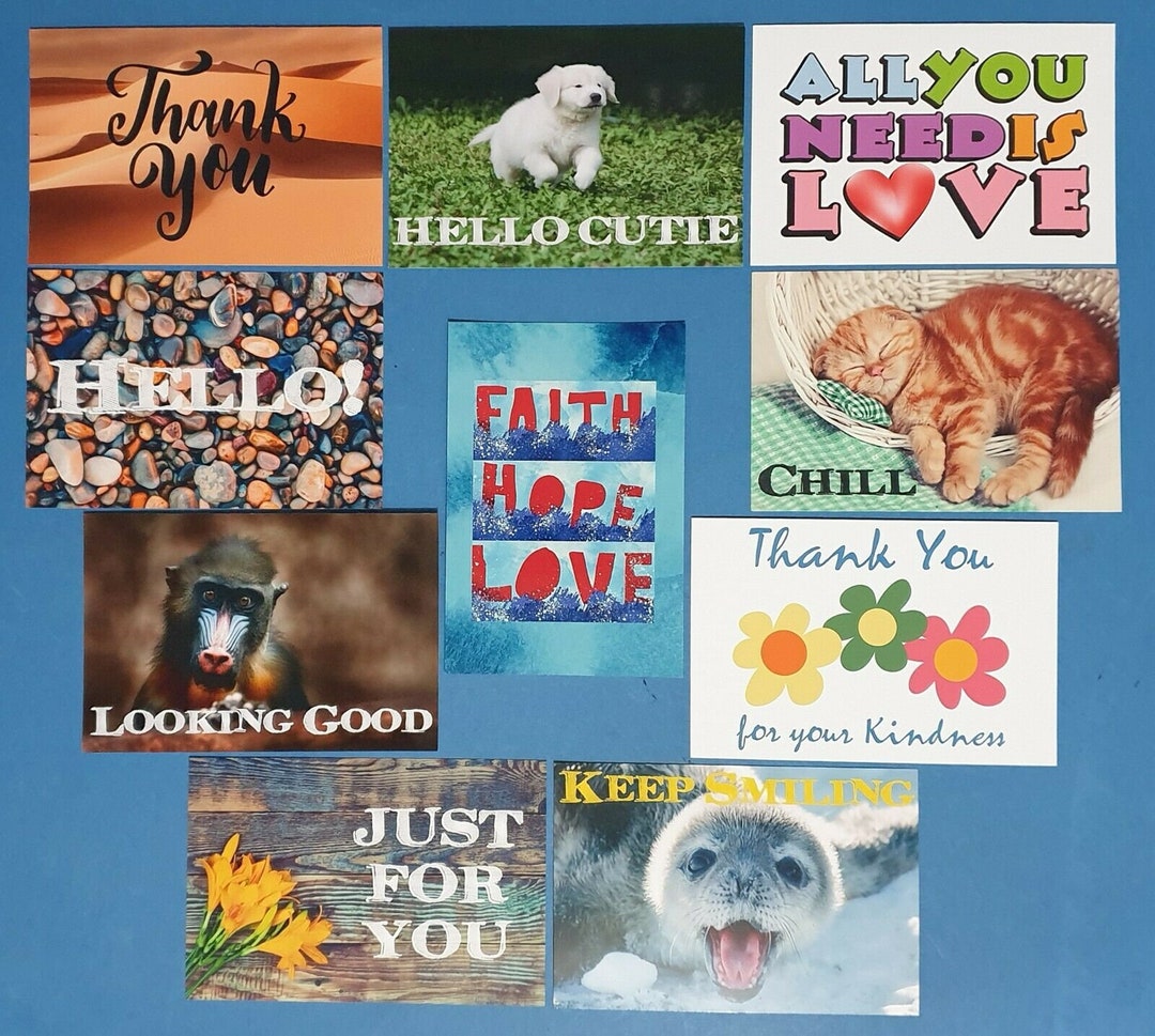 50 NEW Sentiments Postcards 10 Designs for Postcrossing ...