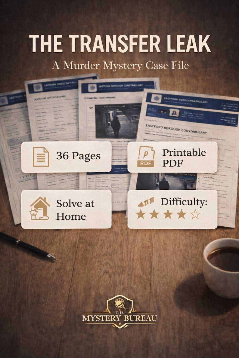 The Transfer Leak (fictional) Printable Detective Case File ...