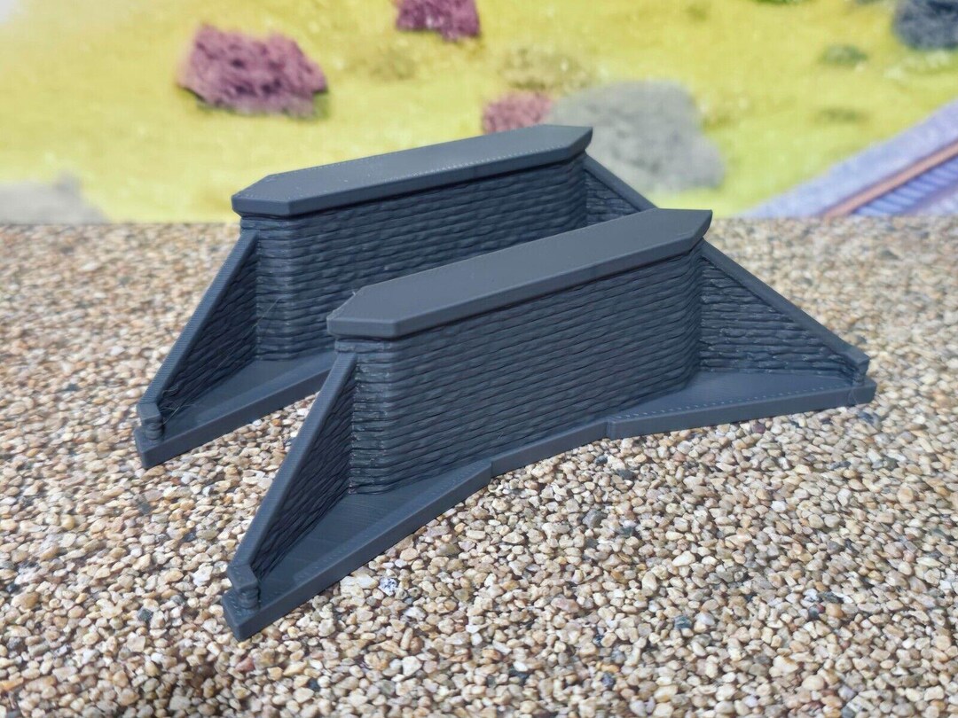 Double Track Bridge Std End Abutment Piers OO Gauge Model Railway 1:76 ...
