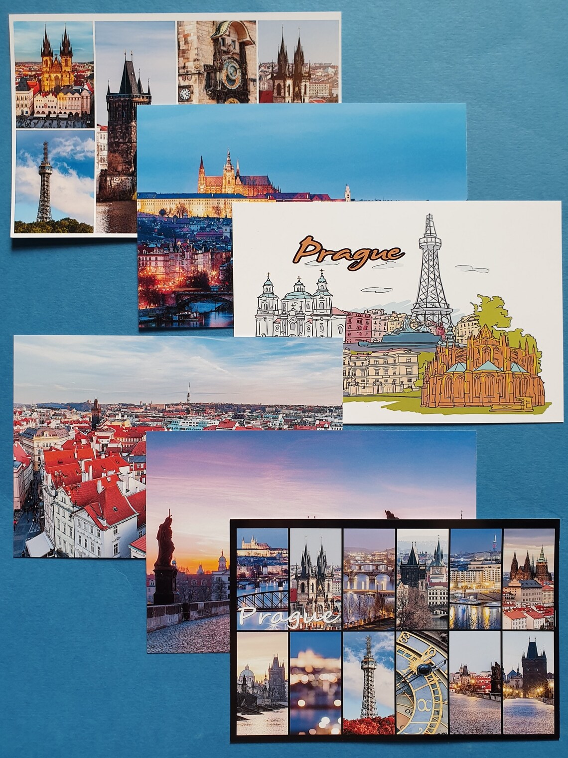 Quality Set of 6 Brand New Glossy Postcards PRAGUE Czech | Etsy