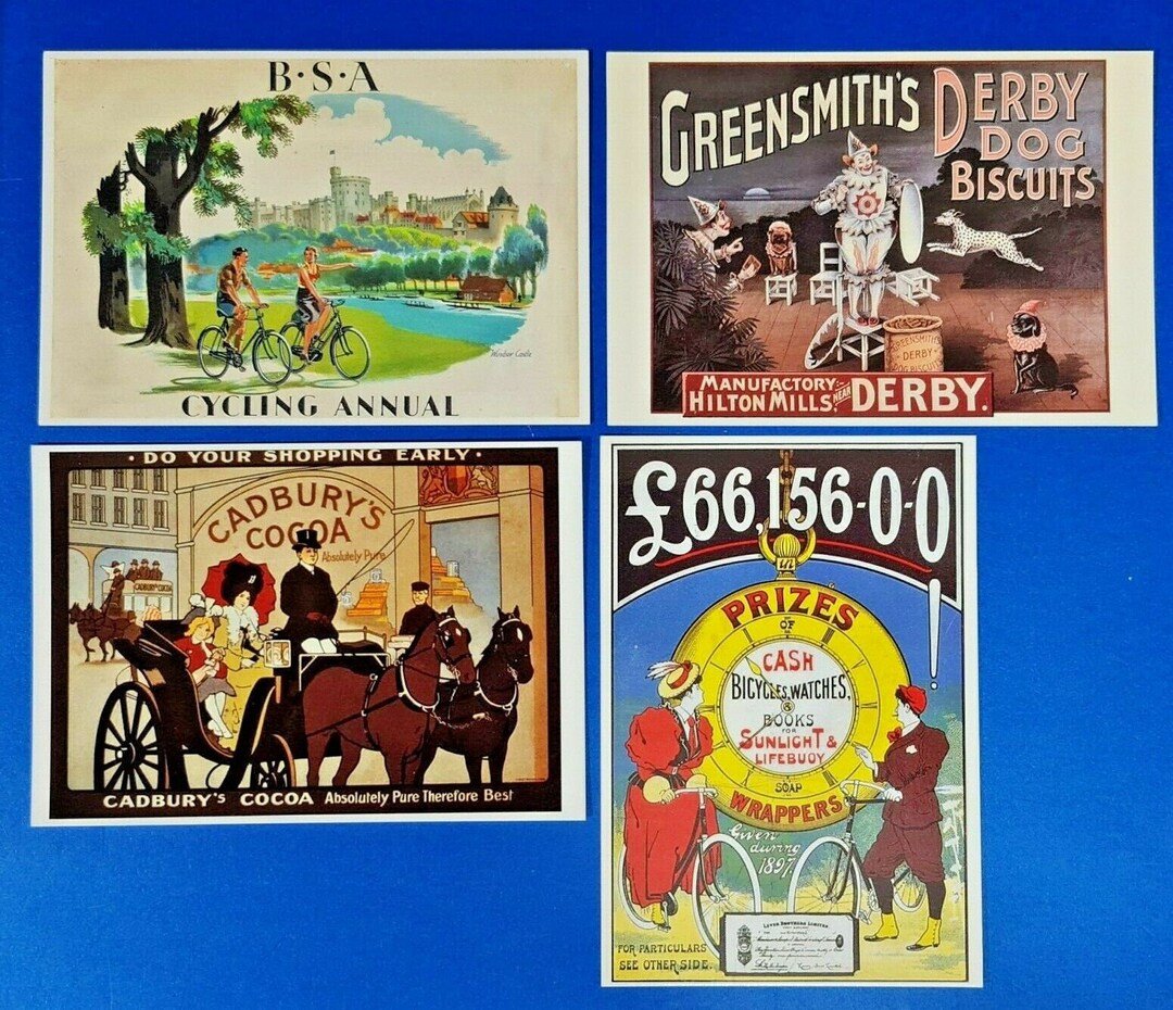 Collection of 4 Advertising Poster Postcards by Mayfair Cards of London ...
