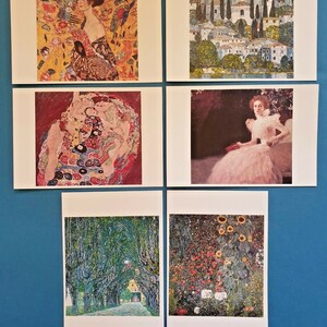 Beautiful Set of 6 NEW Gustav Klimt Symbolist Art Paintings Postcards ...
