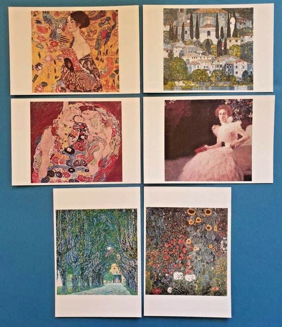 Beautiful Set of 6 NEW Gustav Klimt Symbolist Art Paintings | Etsy UK
