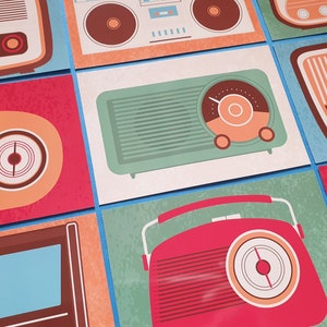 Set of 9 NEW Retro Vintage Radio Icon Postcards | Etsy