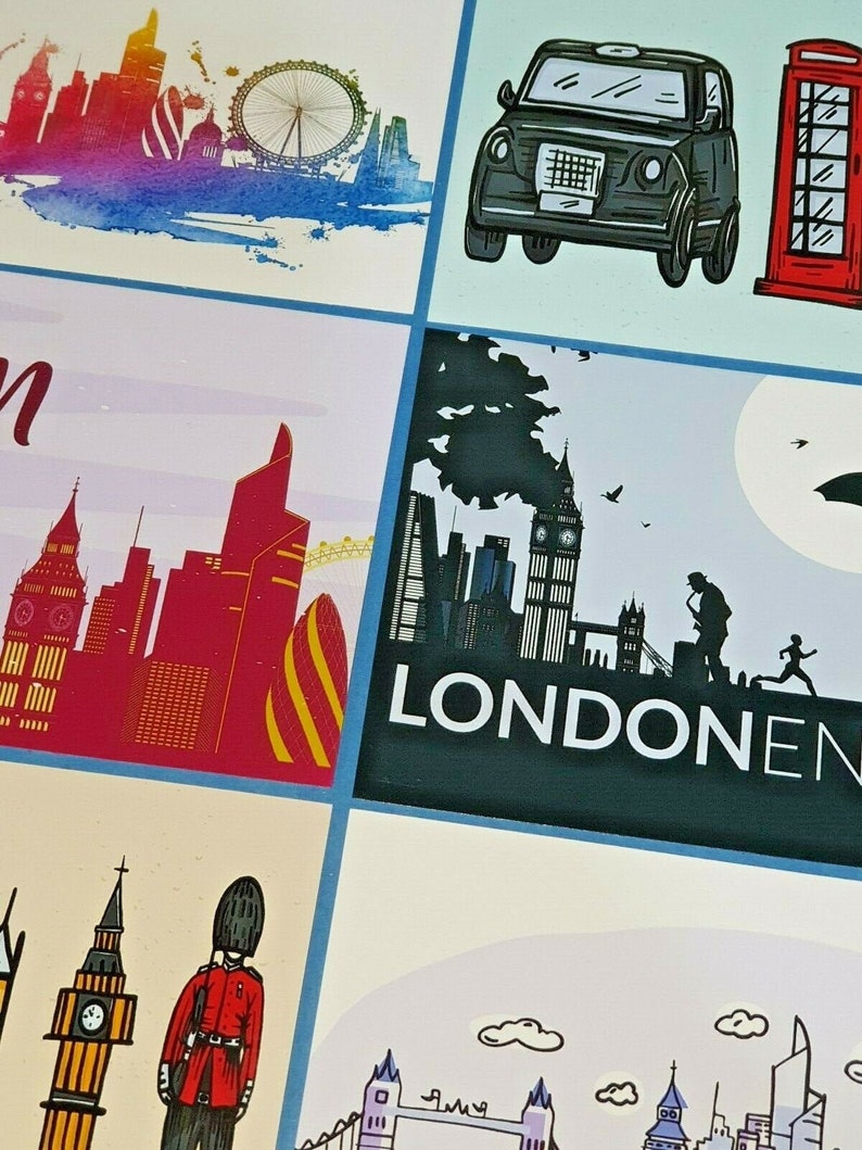 Set of 6 London Postcards England City View Street Travel - Etsy