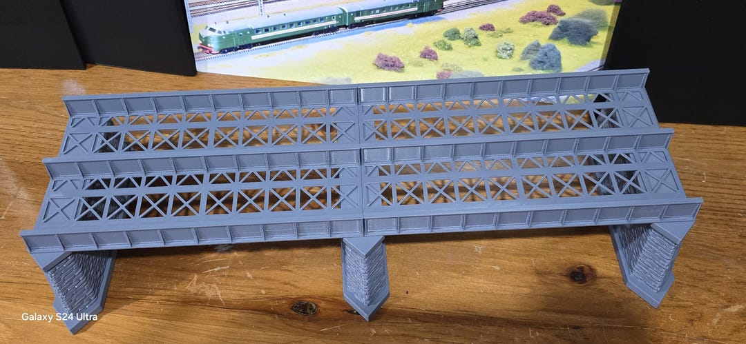 Double Track Iron Girder Bridge 224mm Z Gauge Model Railway Train ...