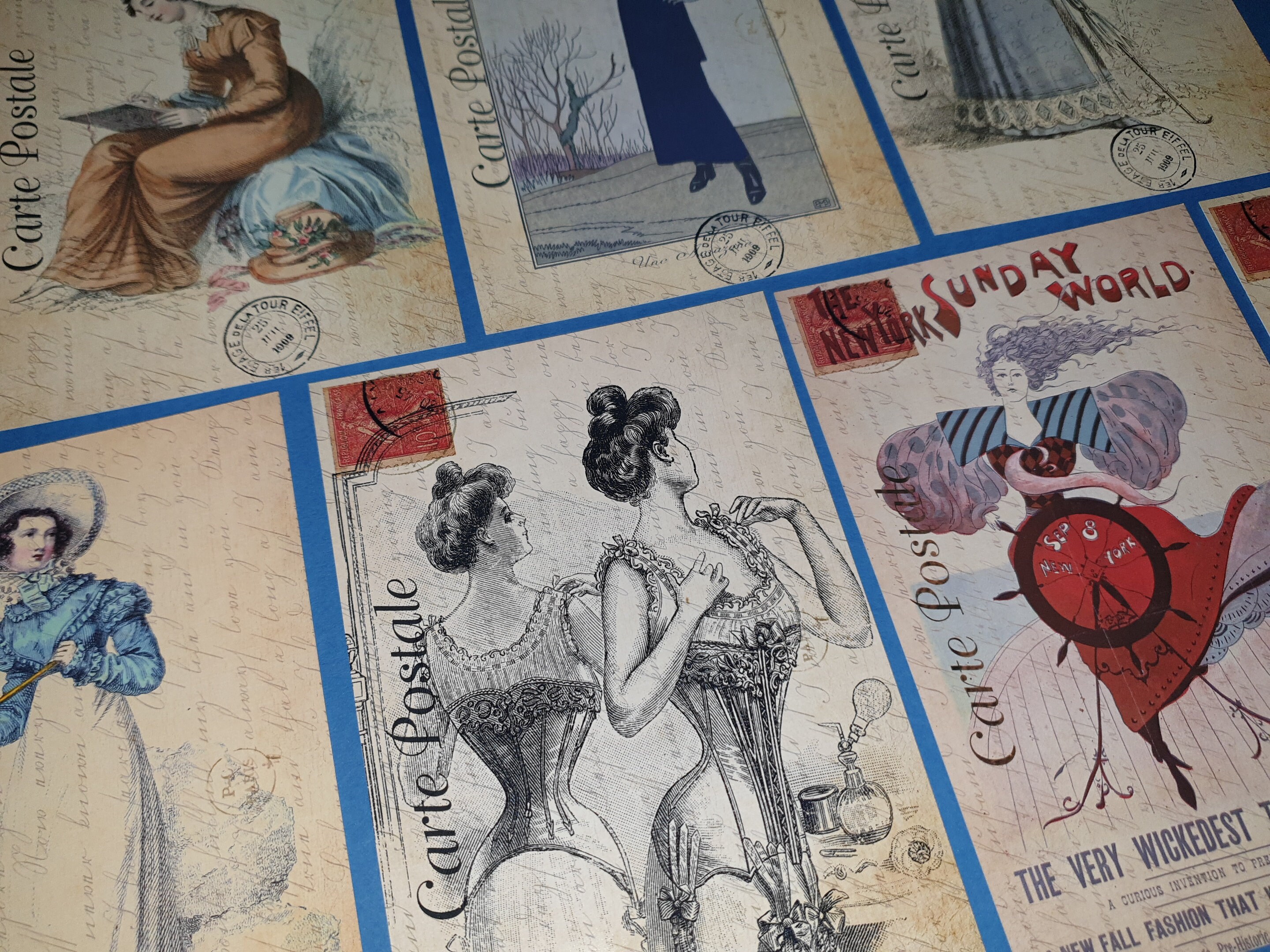 Set of 7 NEW Vintage Style Postcards French Paris Fashion - Etsy