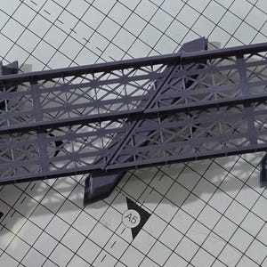 Double Track Iron Girder Bridge Z Gauge 45 Deg Right Skew Model Railway ...