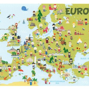 NEW Postcard European Cartoon Character Map Europe LP9 - Etsy UK