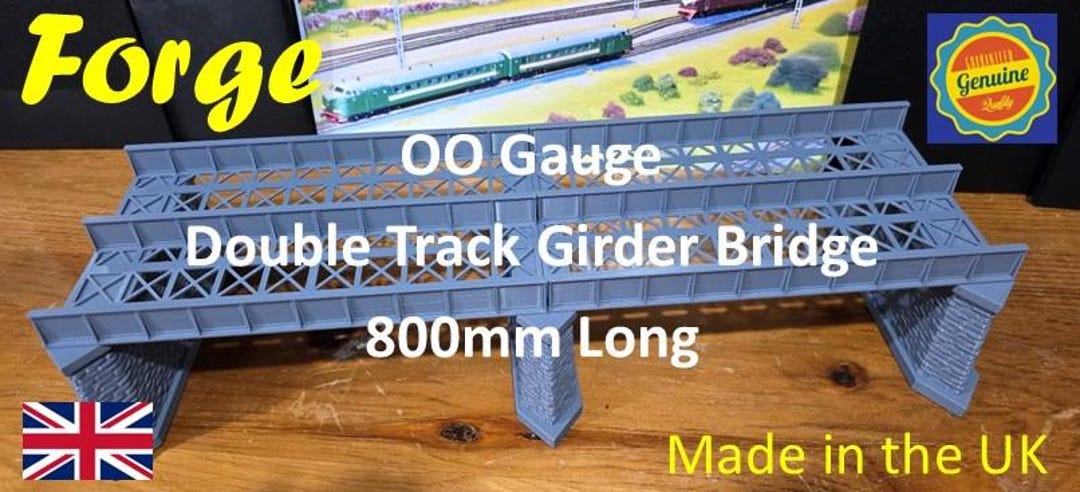 Iron Girder Bridge OO Gauge 800mm Double Track Model Railway Train 1:76 ...