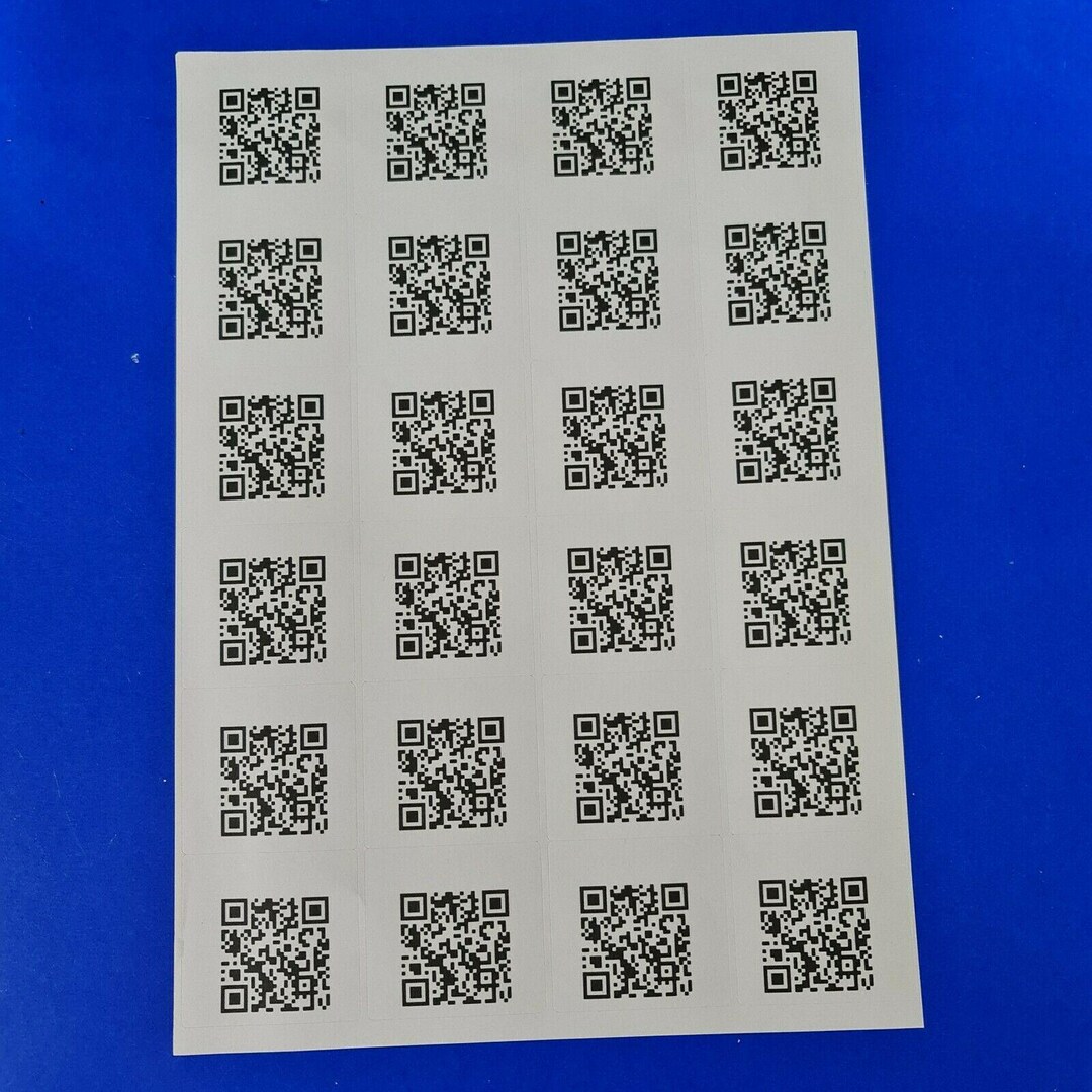 96 X Personalised QR Code Barcode Stickers Sticky Labels - Etsy
