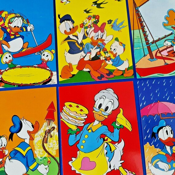 Set of 6 1980s Vintage Walt Disney Postcards Donald Daisy & Daphne Duck ...