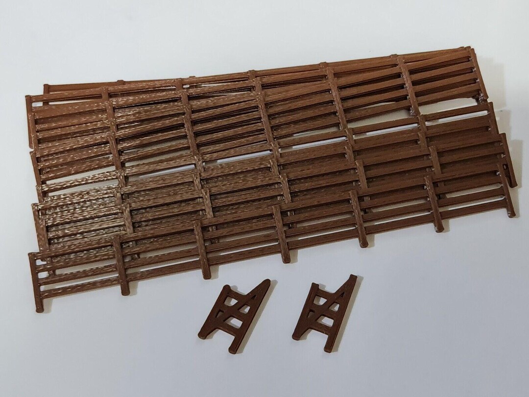 Fencing Railings OO HO New 10 Pack Brown Gauge 1:76 Scale Models Train ...