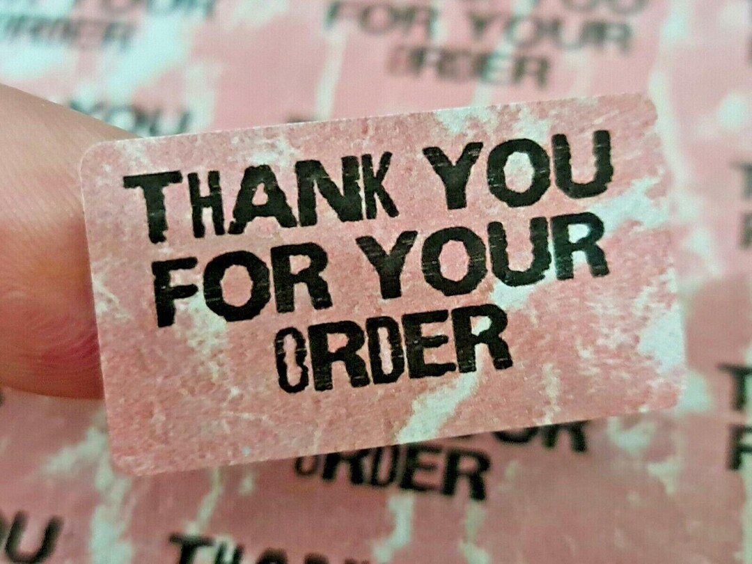 325 X Thank You for Your Order Labels Red Vintage Style Matte Labels ...