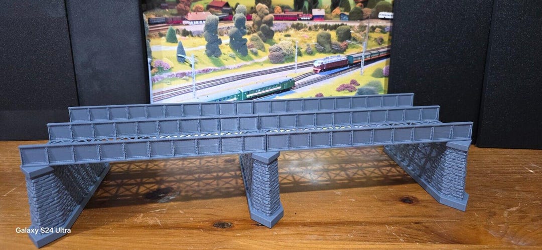 Iron Girder Bridge OO Gauge 600mm Double Track Model Railway Train 1:76 ...