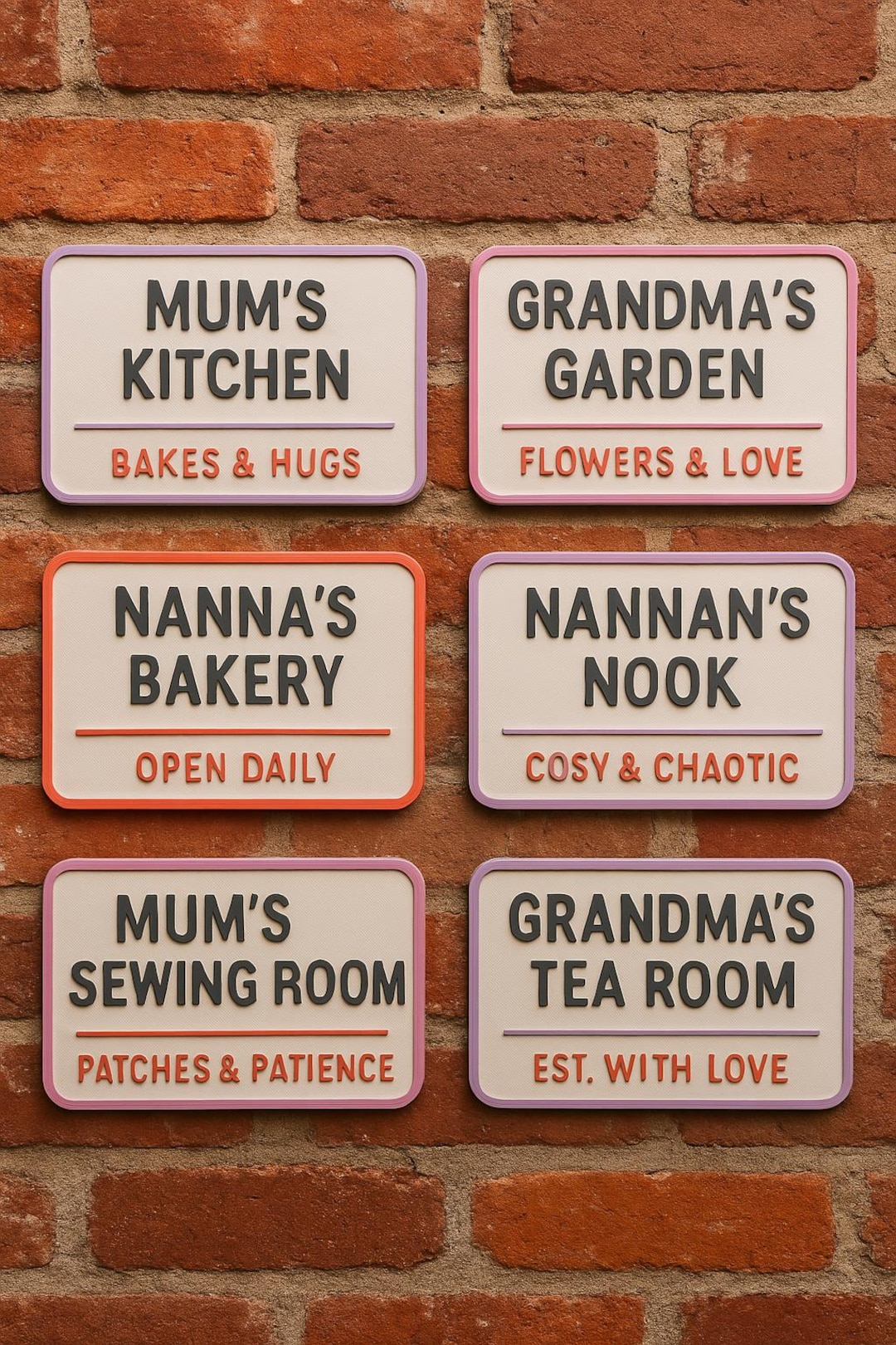 Personalised Mum Nanna Grandma Sign – Kitchen Garden Gift – 3D Wall ...