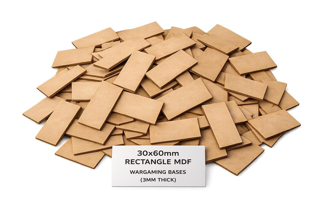 30 X 60mm Rectangle MDF Bases 3mm Thick Wargaming Cavalry Miniatures UK ...
