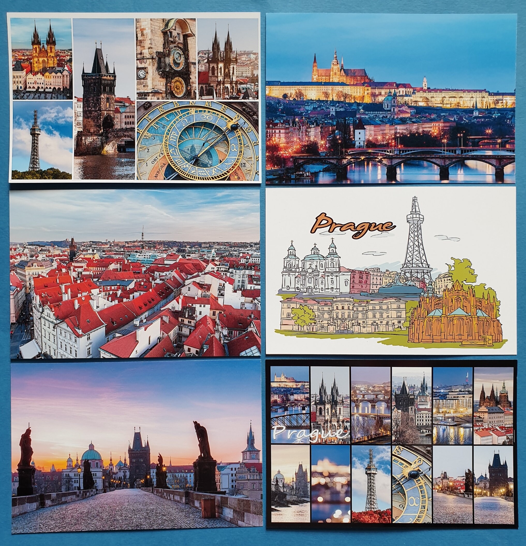 Quality Set of 6 Brand New Glossy Postcards PRAGUE Czech | Etsy
