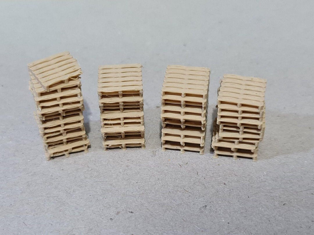 New Wood Colour Pallet Stacks HO Gauge 1:87 Scale Models Train Railway ...