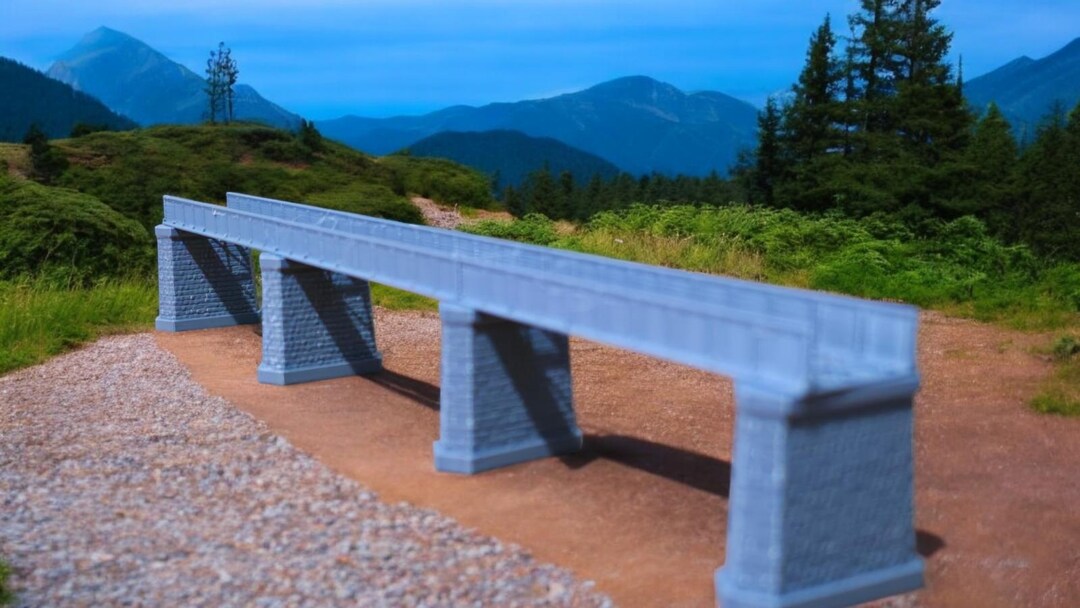 Z Gauge Single Track Iron Girder Bridge 300mm Model Railway Layout 1: ...