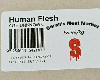 Halloween Meat Labels - Etsy