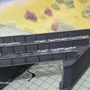 Double Track Iron Girder Bridge Z Gauge 45 Deg Right Skew Model Railway ...