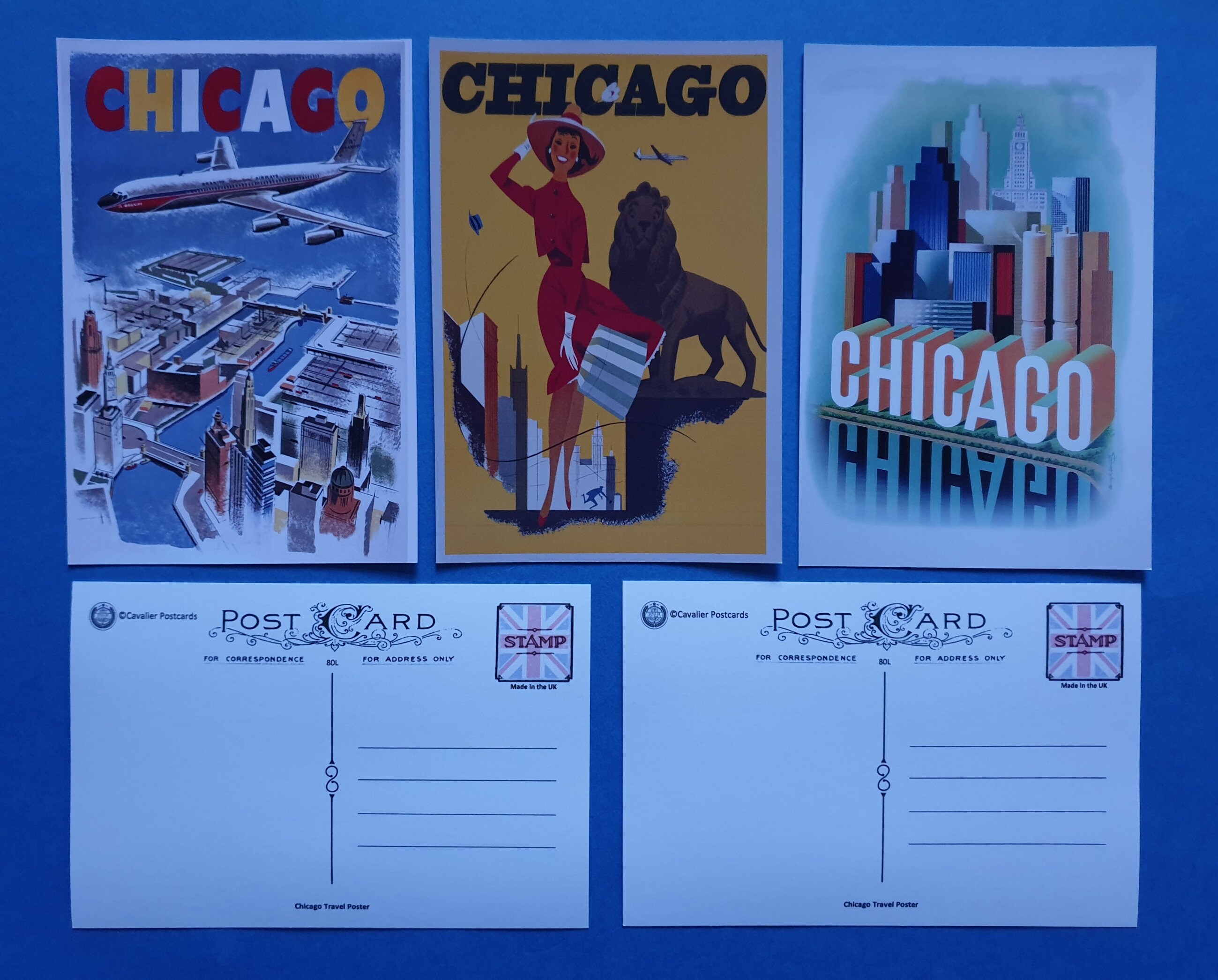 Set of 5 New 1930s Vintage Chicago Travel Poster Postcards 80L | Etsy