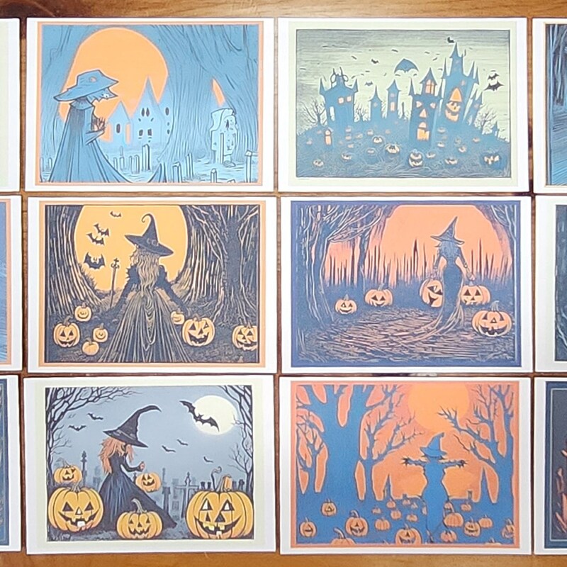Halloween Postcards - Etsy