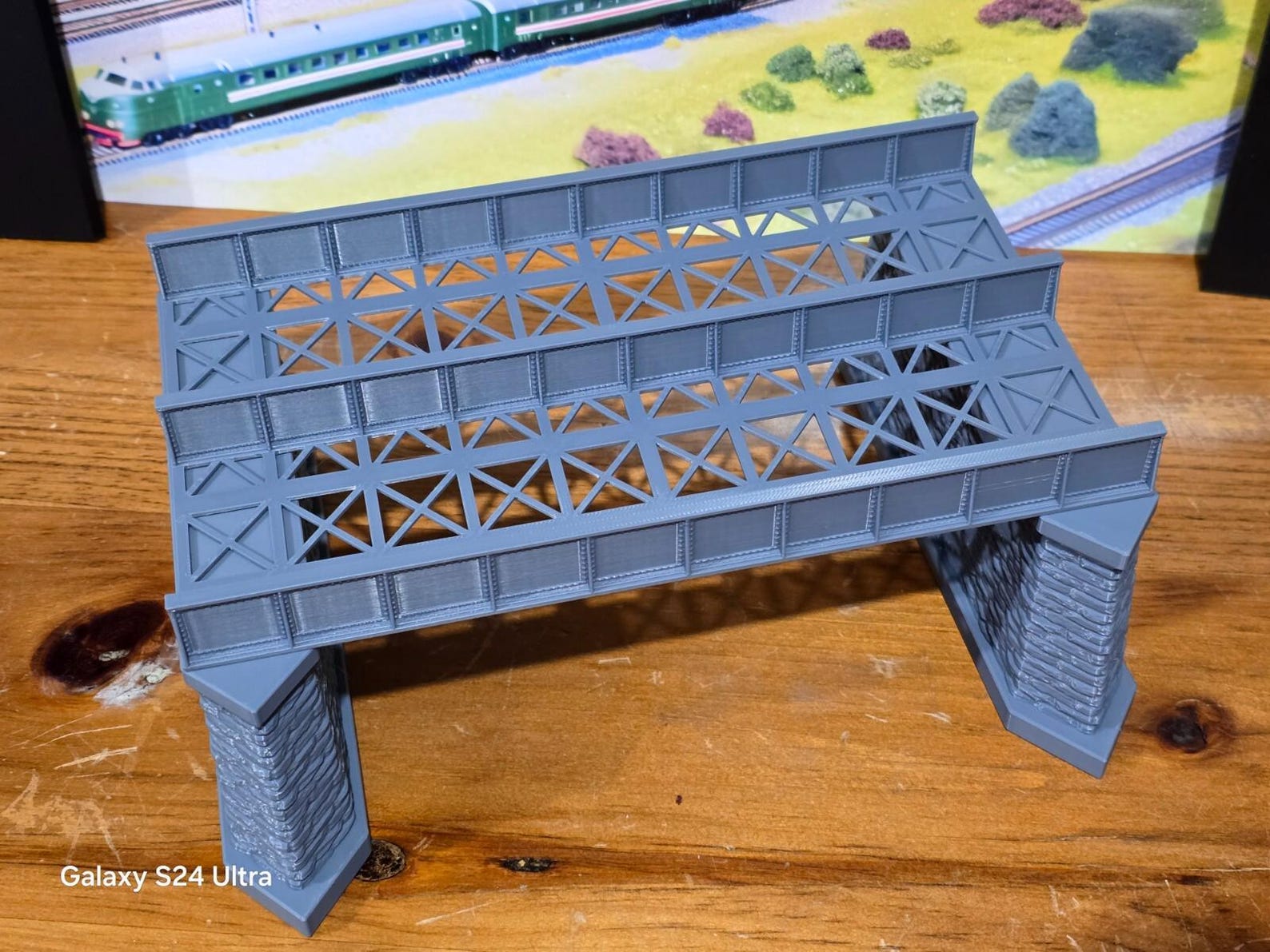 Ho Gauge Double Track Iron Girder Bridge Model Railway Train Layout 1: ...