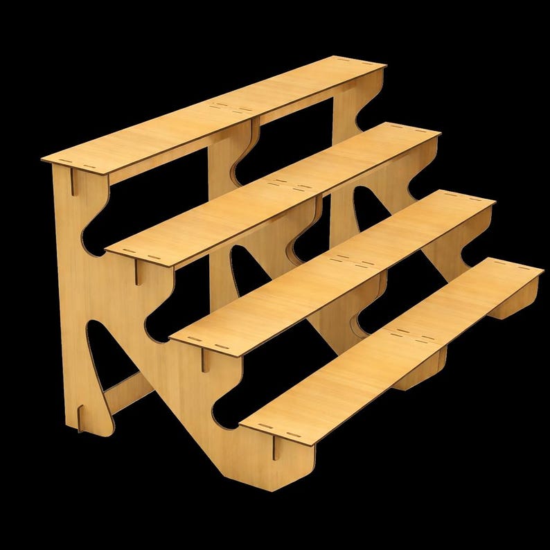 Display Stand 4 Tier MDF Modular Straight & Curved Sets Flat Pack - Etsy UK