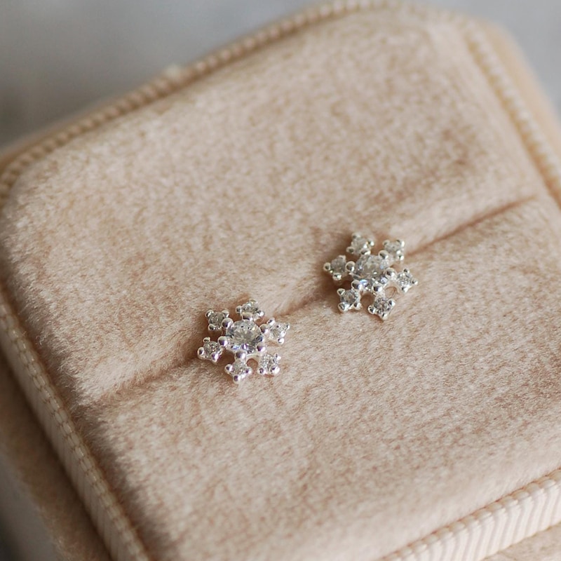 Snowflake Earrings Stud - Etsy